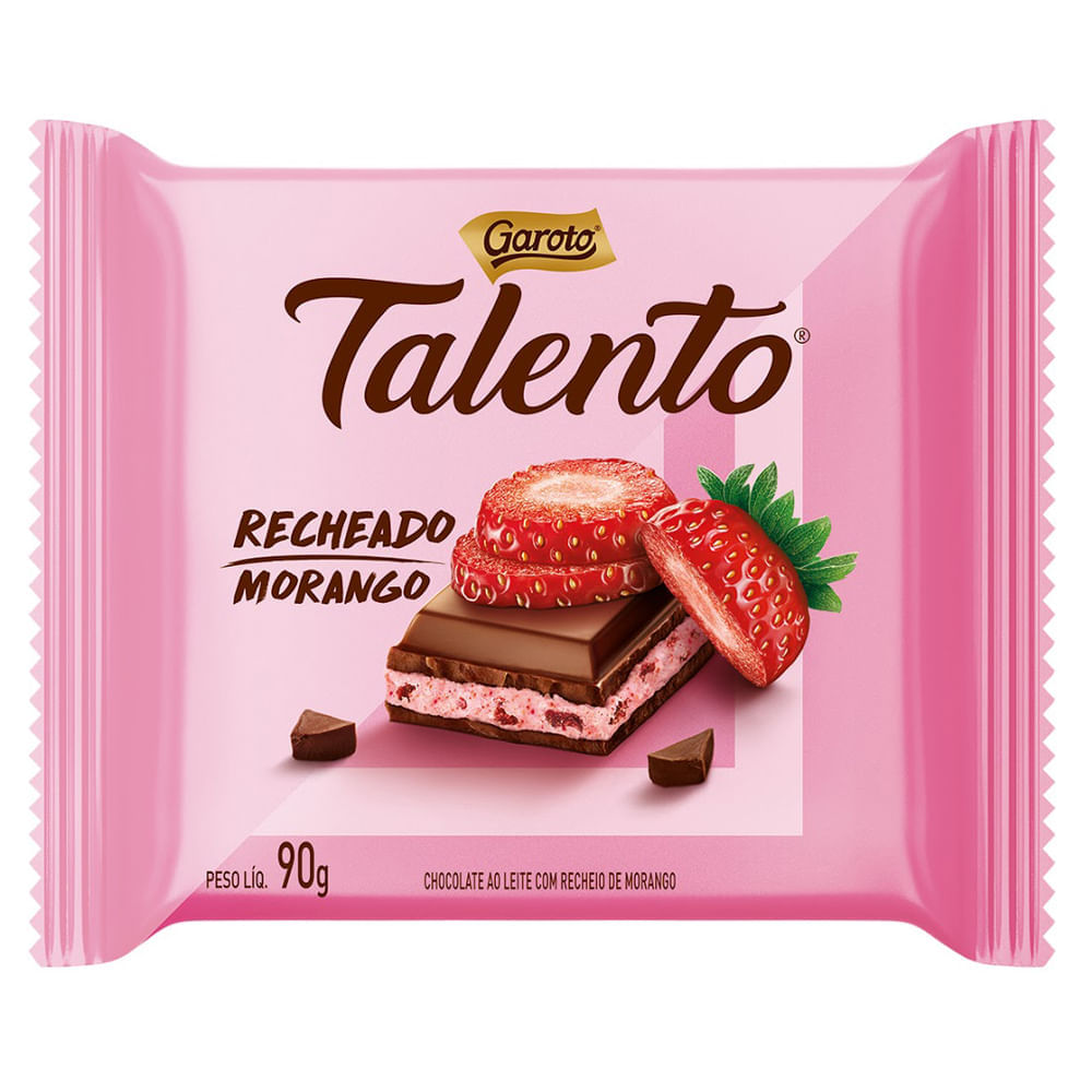 CHOCOLATE TALENTO RECHEADO 85G MORANGO - tdc1fe